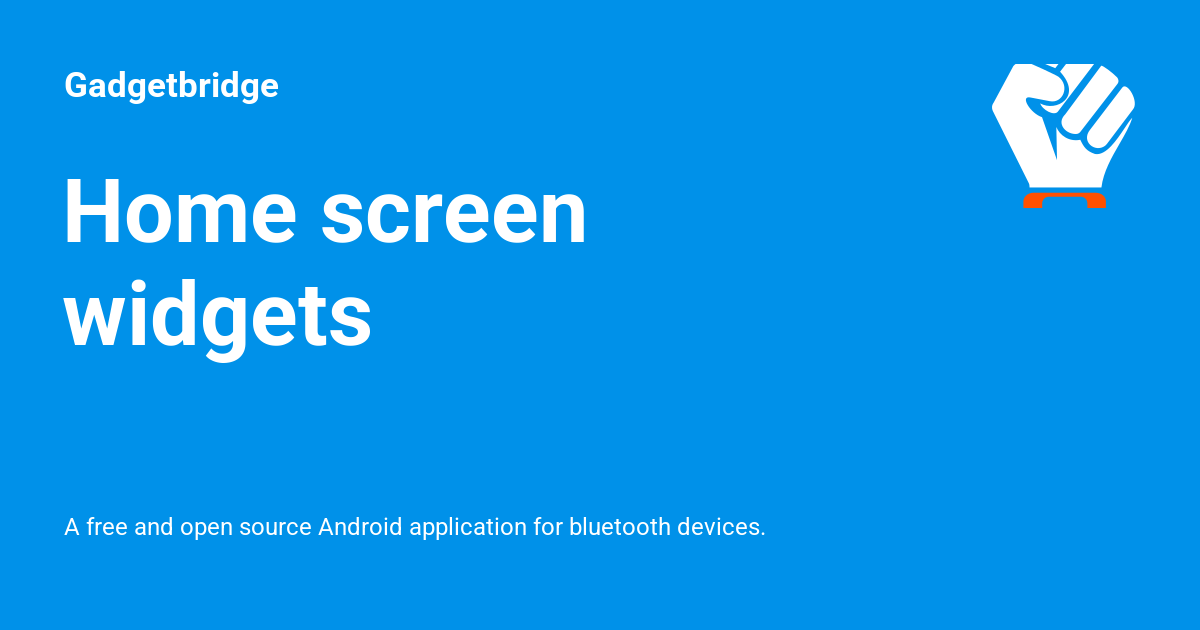 Home screen widgets - Gadgetbridge