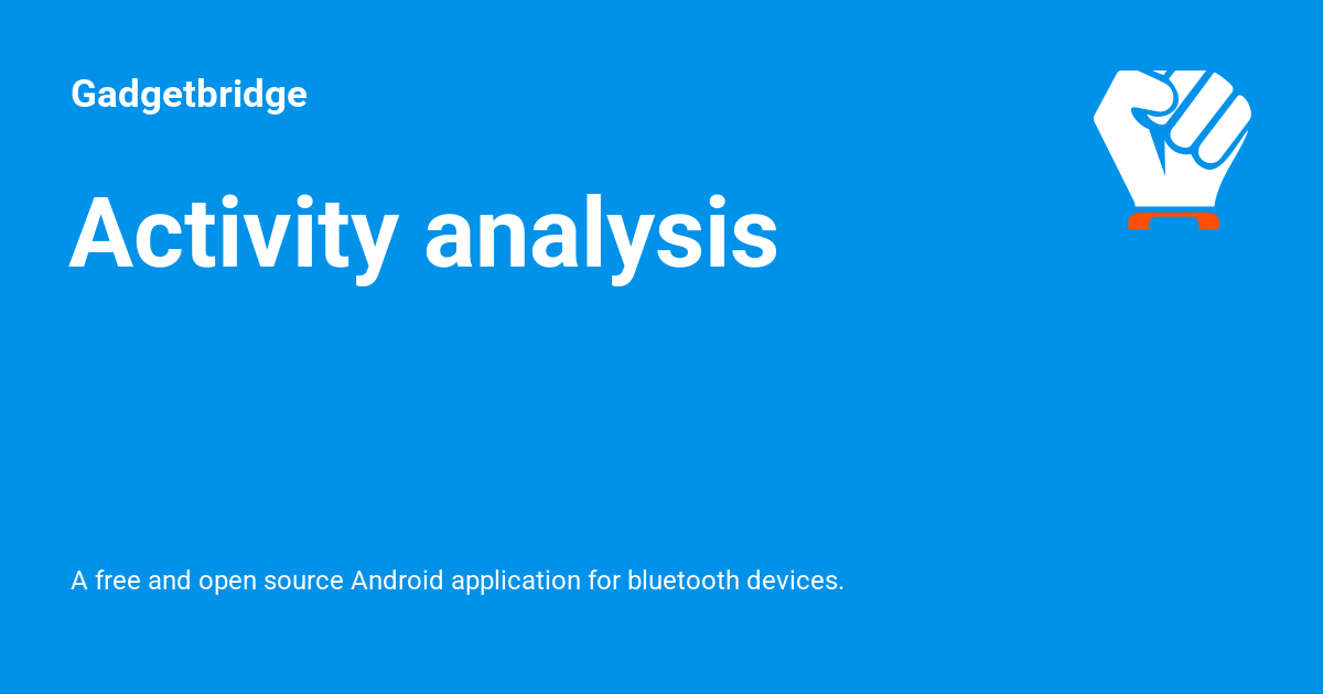 Activity analysis - Gadgetbridge