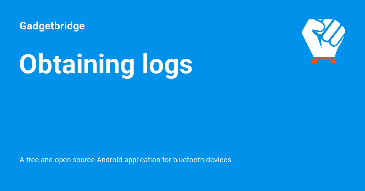Obtaining logs - Gadgetbridge