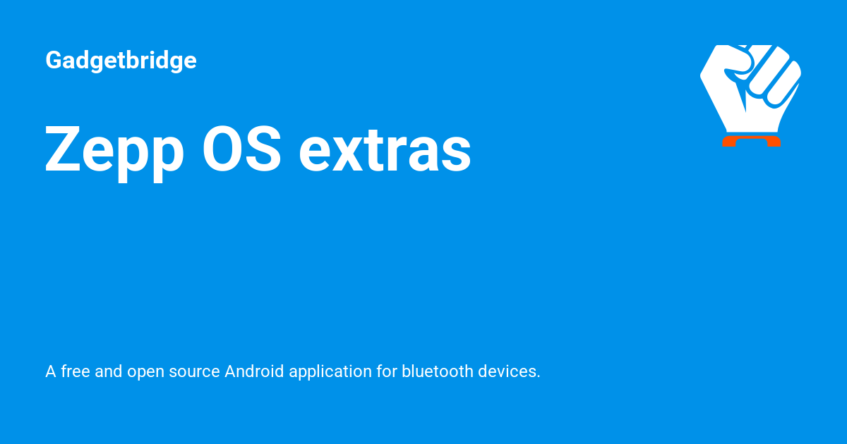 Zepp OS extras - Gadgetbridge